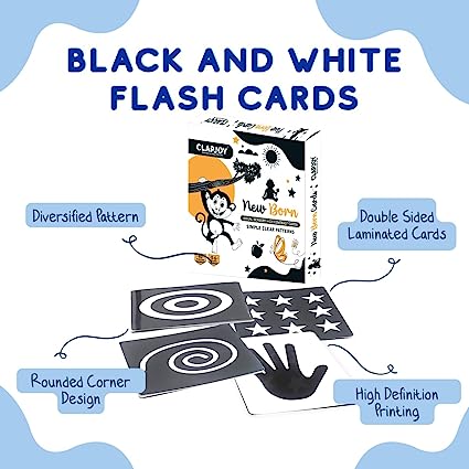 Buy Black and White Flash Cards for New Born Babies - SkilloToys.com