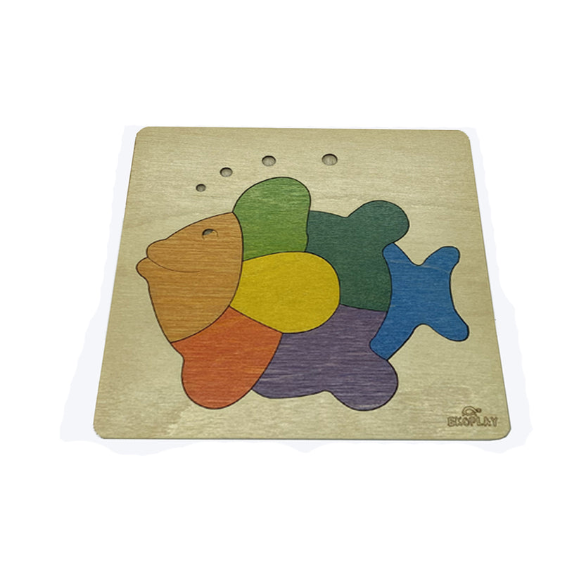 Buy Wooden Rainbow Fish Puzzle Board - SkilloToys.com