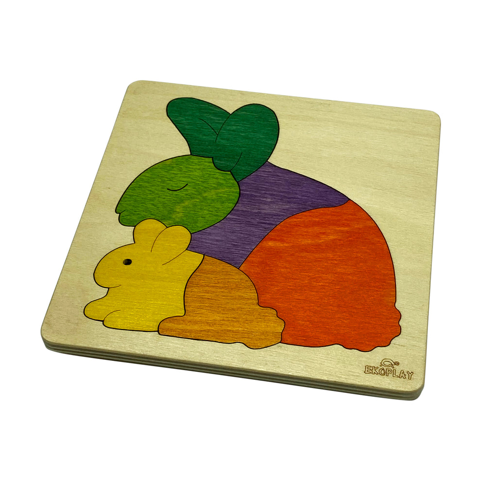 Buy Wooden Rainbow Rabbit Puzzle Board - SkilloToys.com