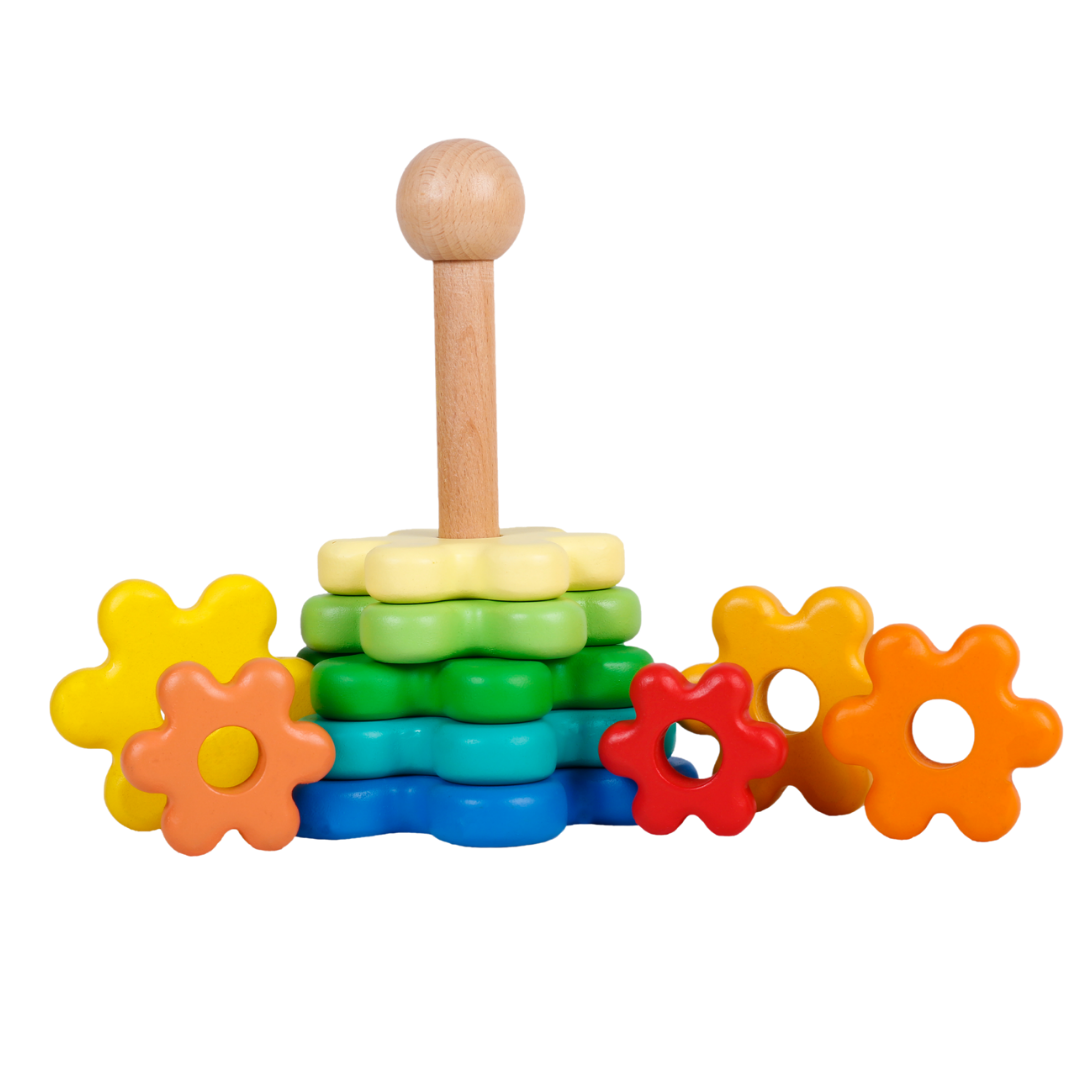 Buy Wooden Flower Shape Stacker Big Tower - SkilloToys.com