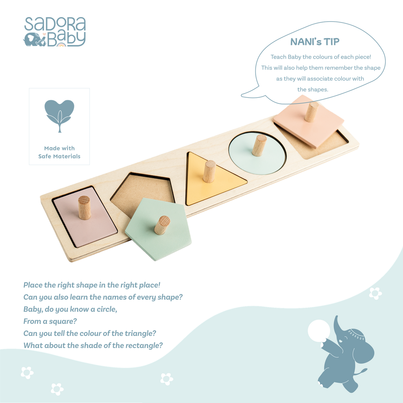 Buy Assorted Shape Pincer Wooden Puzzle Board Online - SkilloToys.com